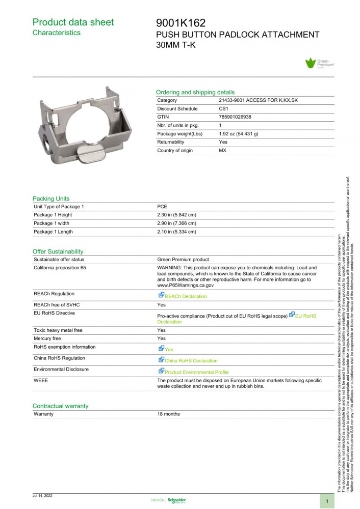 9001K162 technical document preview