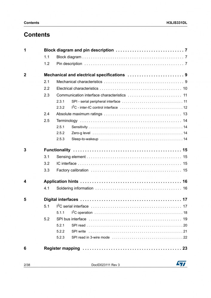 H3LIS331DL document page 2