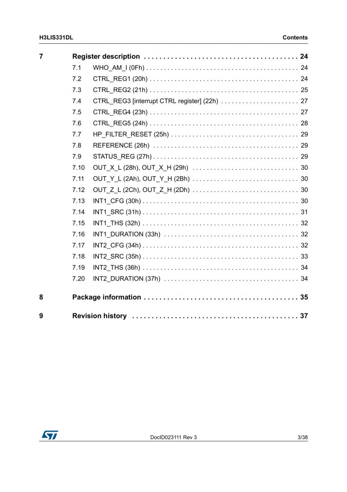 H3LIS331DL document page 3