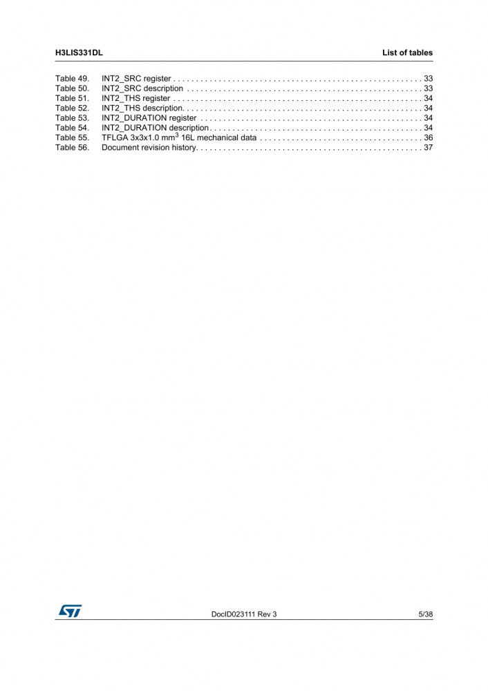 H3LIS331DL document page 5
