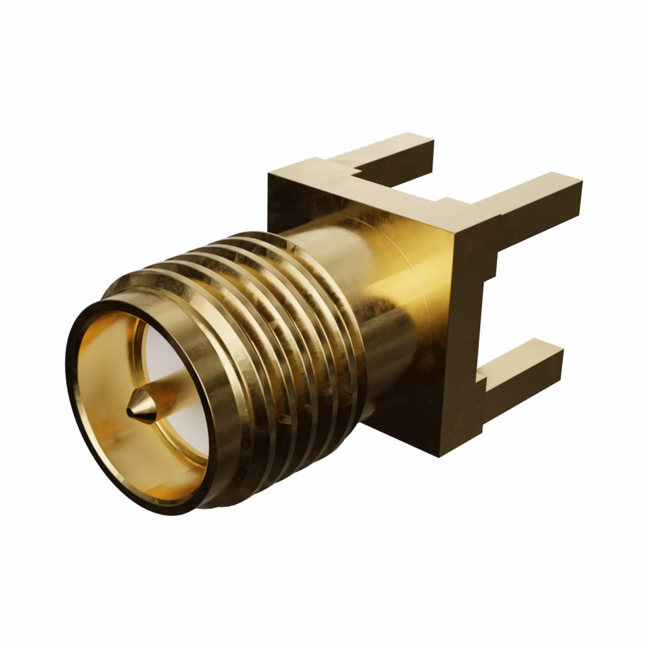 SMA Jack, Reverse Polarity, Straight, PCB Receptacle, Through Hole, Brass Body, Gold (Au) Plated, 50 Ohms for sale