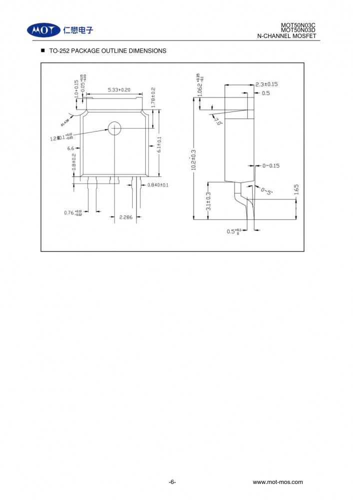 MOT50N03D datasheet page 6