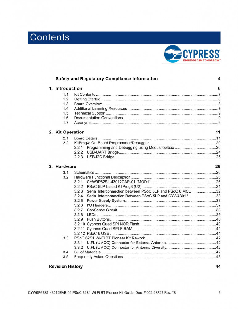 PSoC 62S1 Wi-Fi BT Pioneer Kit Guide page 3