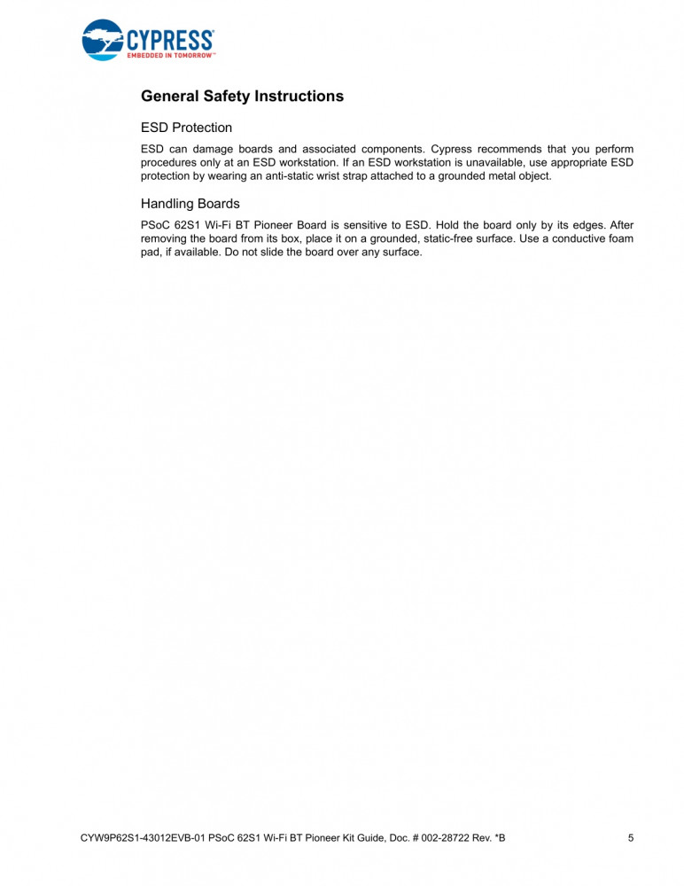 PSoC 62S1 Wi-Fi BT Pioneer Kit Guide page 5