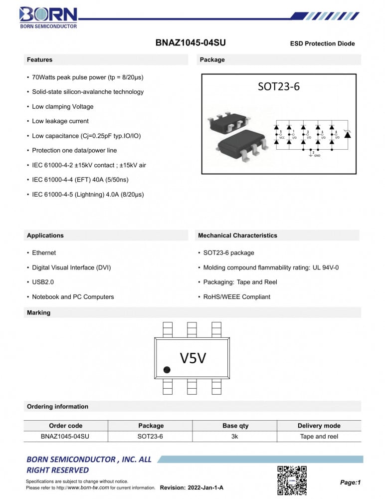 BNAZ1045-04SU datasheet page 1