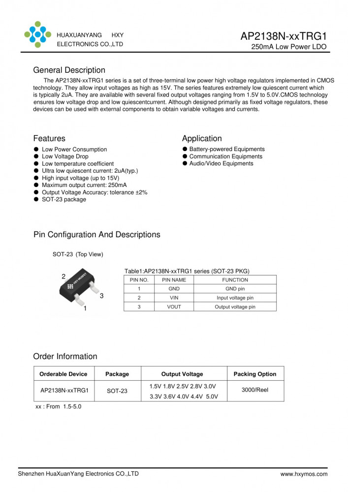 AP2138N datasheet page 1