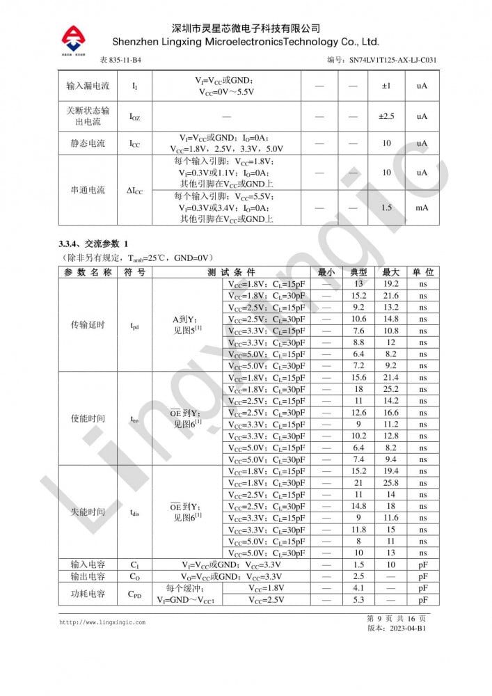 SN74LV1T125DC(LX) datasheet page 9