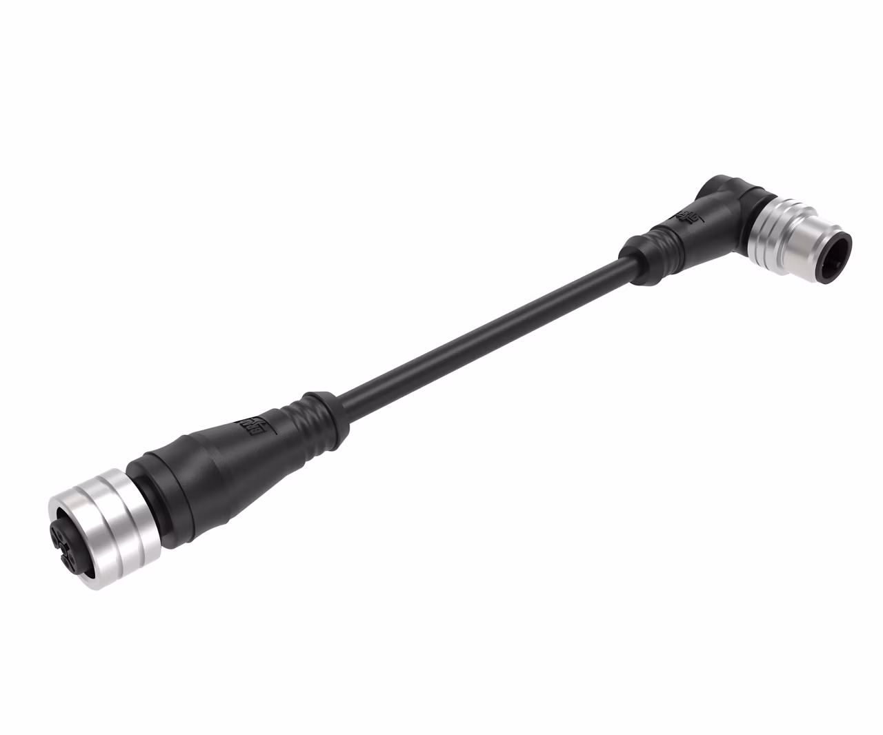 M12 Signal, C-Coded, Single-Ended Cordset, 3 Poles, Female (Straight) to Pigtail, 22 AWG, Yellow PVC Cable, 2.0m (6.56') Length