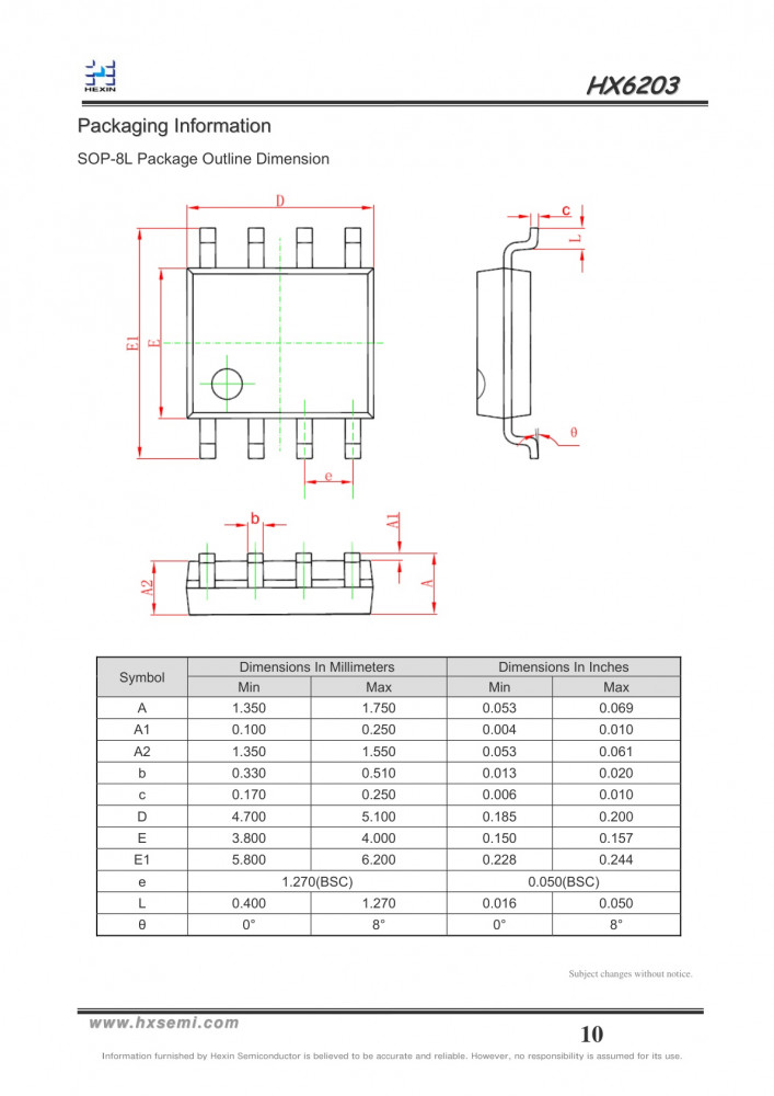HX6203-APC datasheet page 10