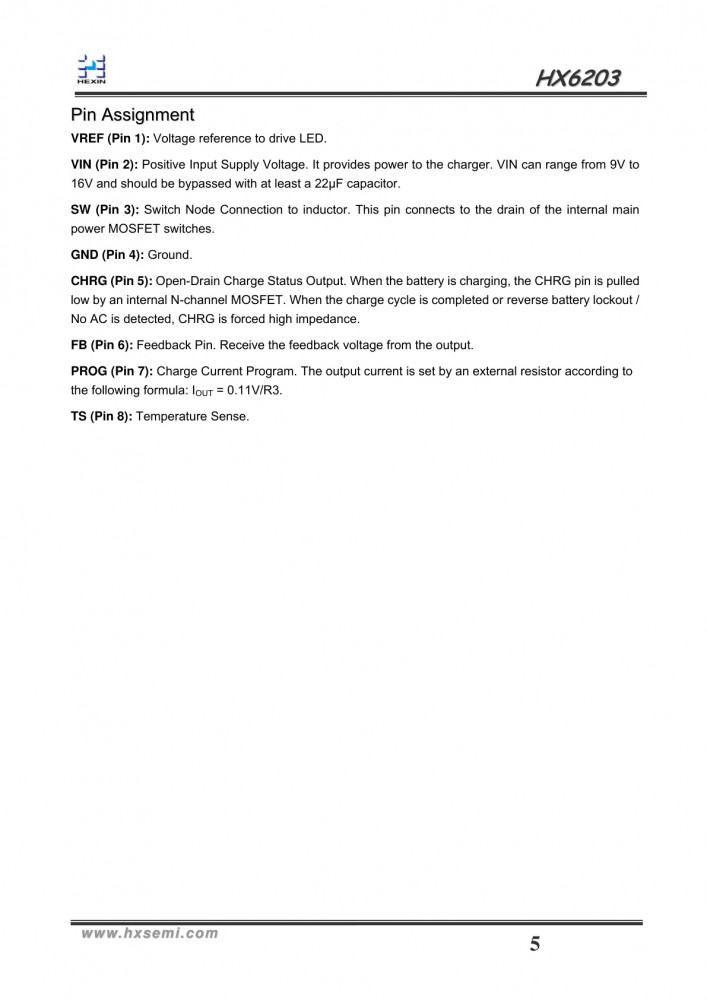 HX6203-APC datasheet page 5