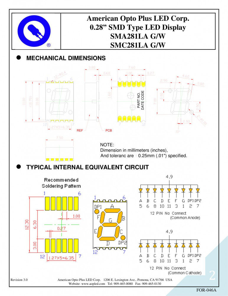 SMC281LA technical document page 2