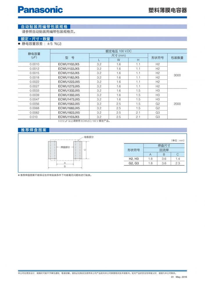 PANASONIC ECWU(X) series technical document page 2