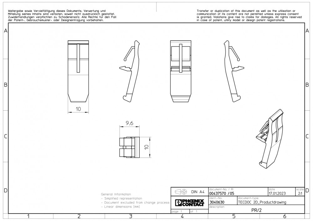 Phoenix Contact PR/2 product drawing