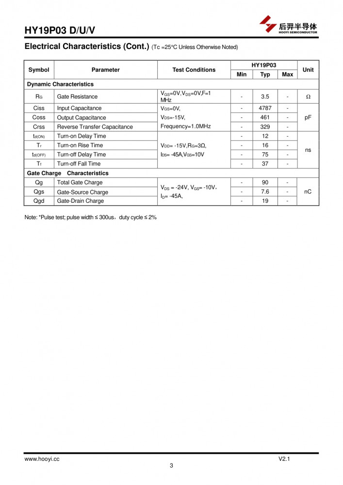 HY19P03D datasheet page 3
