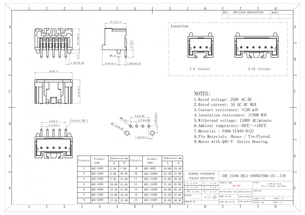 DLL QAC series technical drawing page 2