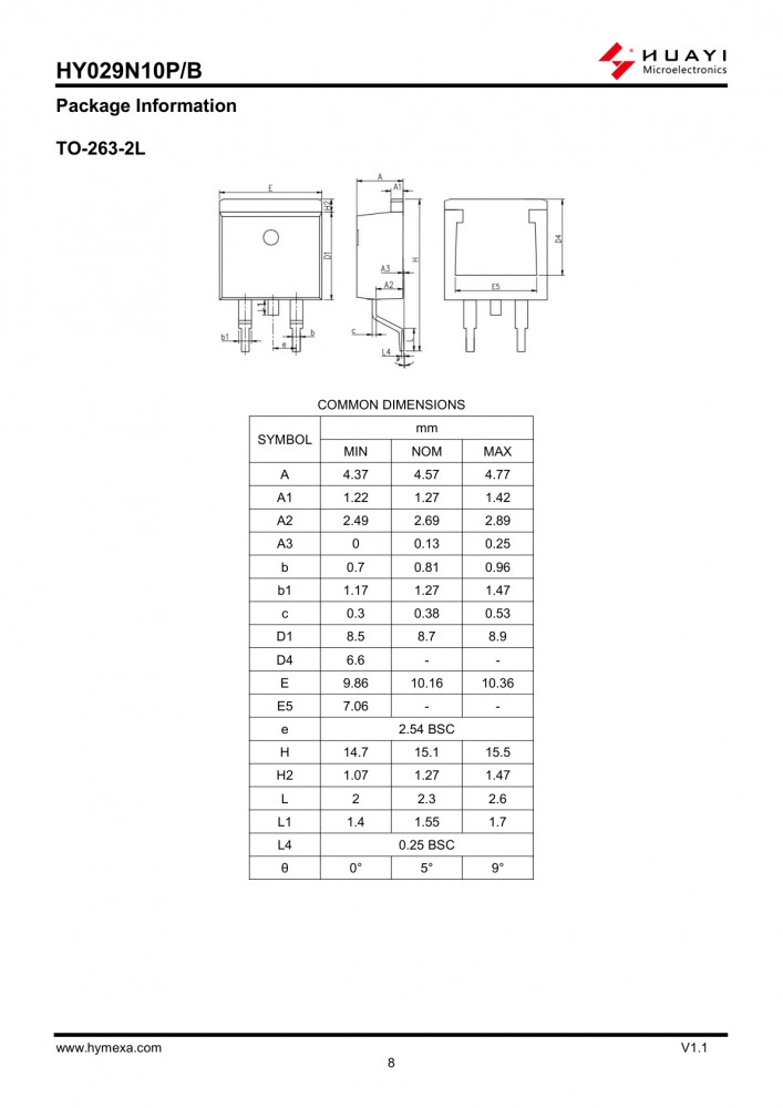 HY029N10B datasheet page 8