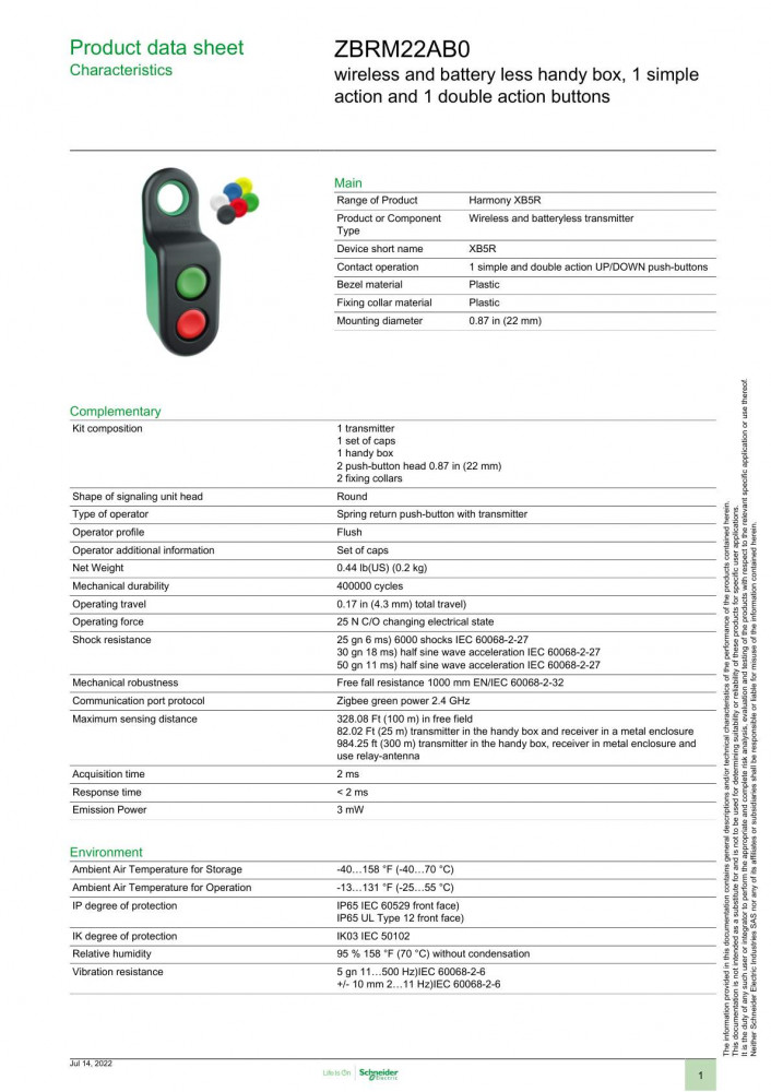 ZBRM22AB0 technical document page 1