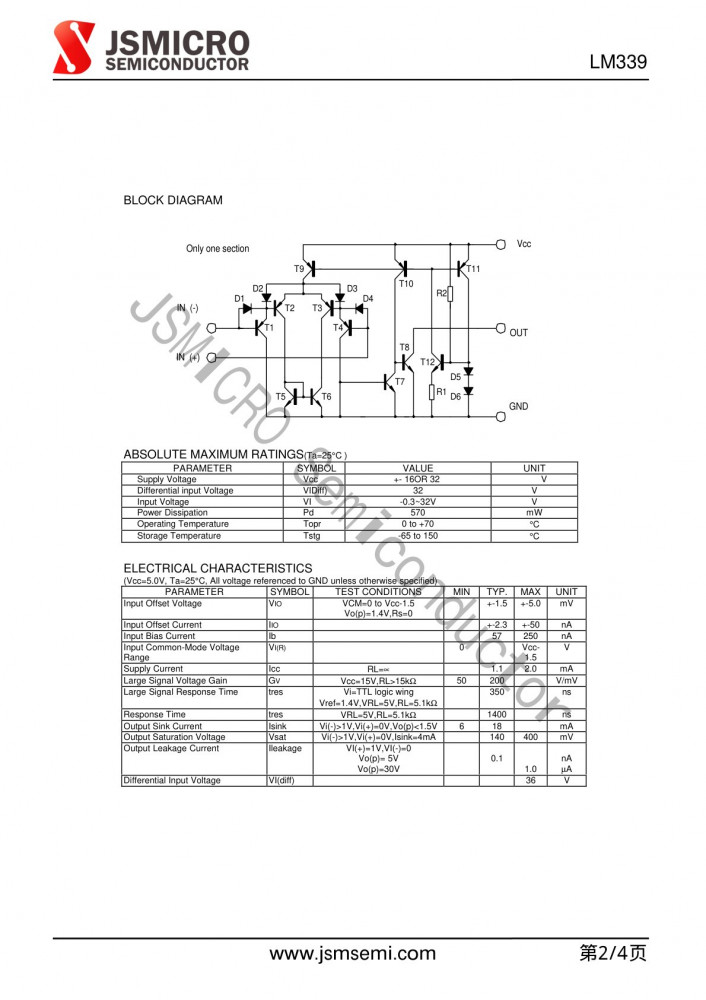 LM339 datasheet page 2