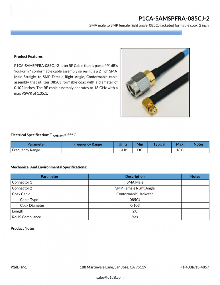Technical document image for P1CA-SAMSPFRA-085CJ-2