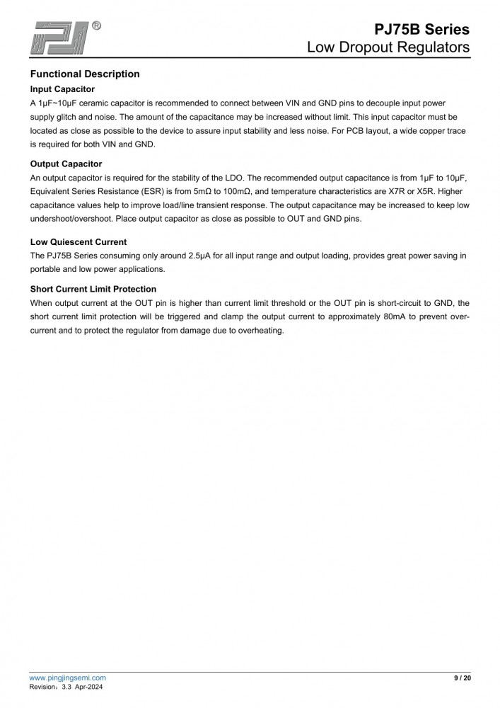 PJ75B datasheet page 9