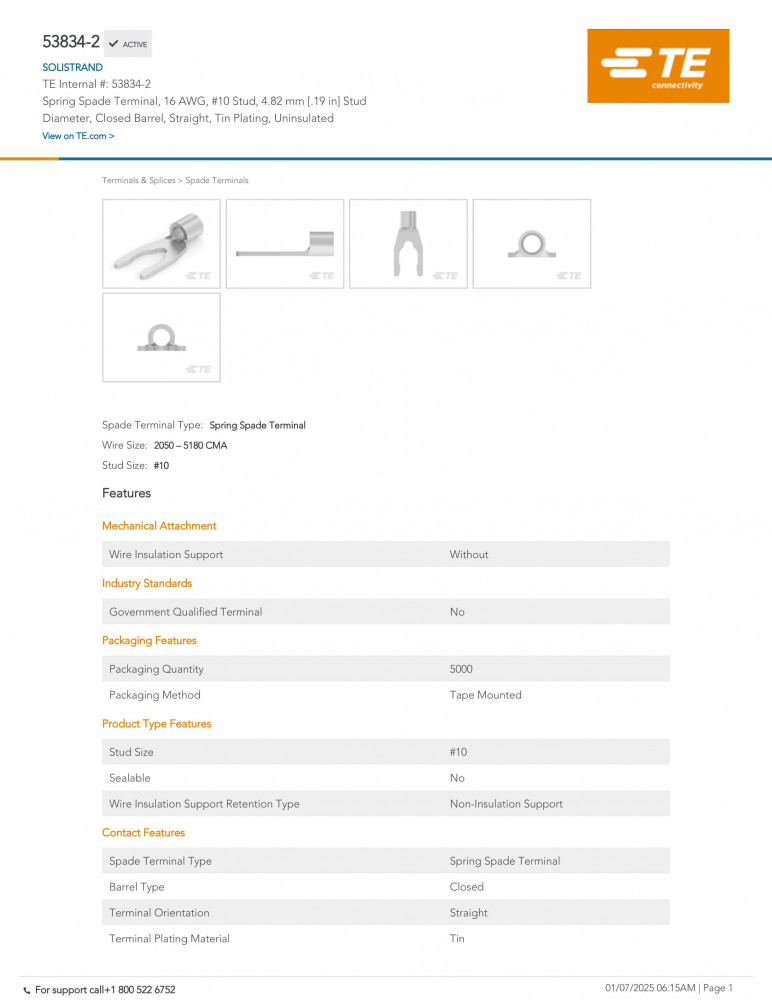 TE Connectivity 53834-2 document page 1