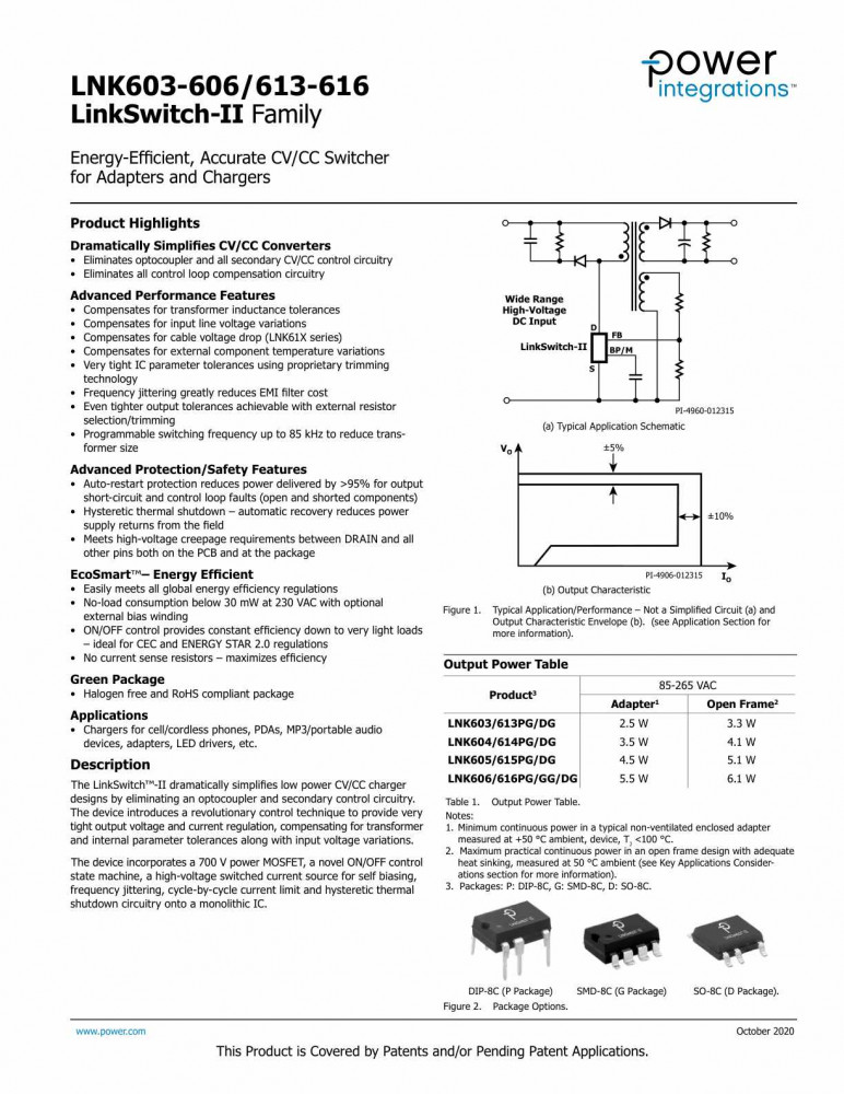 LNK616GG datasheet page 1