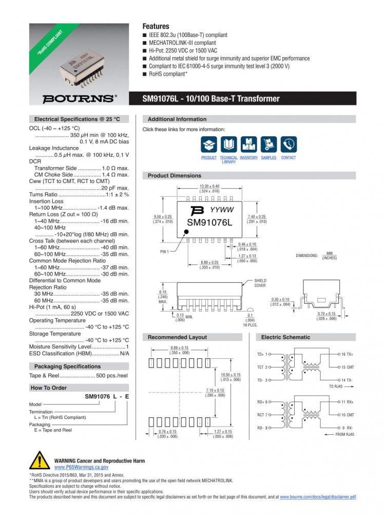 SM91076L-E technical document page 1
