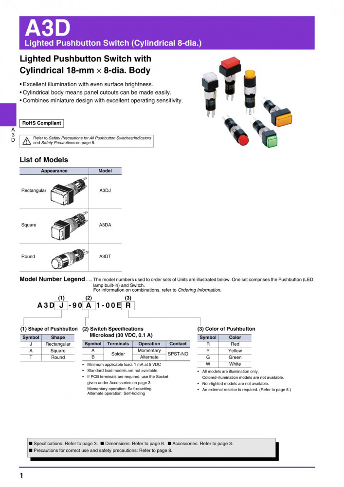 A3DA-500W technical document page 1