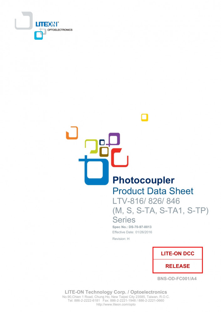 LTV-816 datasheet page 1