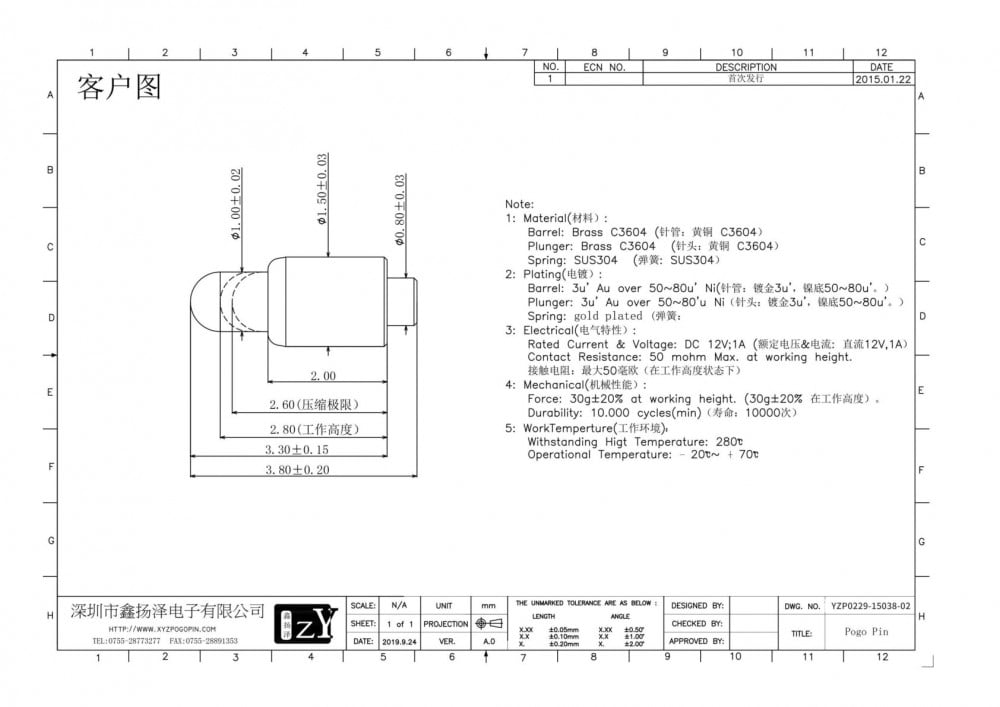 YZP0229-15038-02 specification page 3