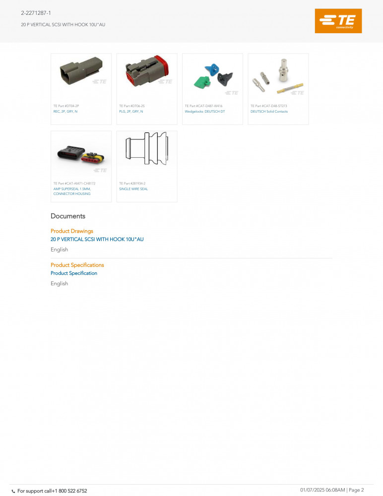TE Connectivity 2-2271287-1 technical document page 2