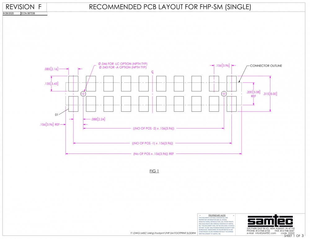 Samtec FHP-06-02-T-S drawing page 1