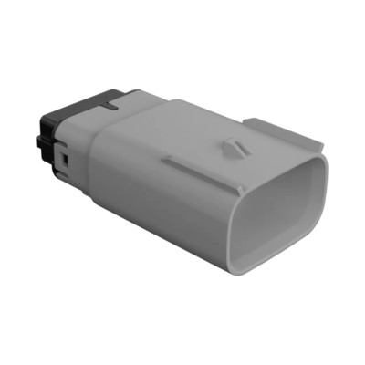 MX150 Mat-Sealed Male Connector Assembly, Dual Row, 12 Circuits, Keying Option D, without Connector Position Assurance, Stone Gray for sale