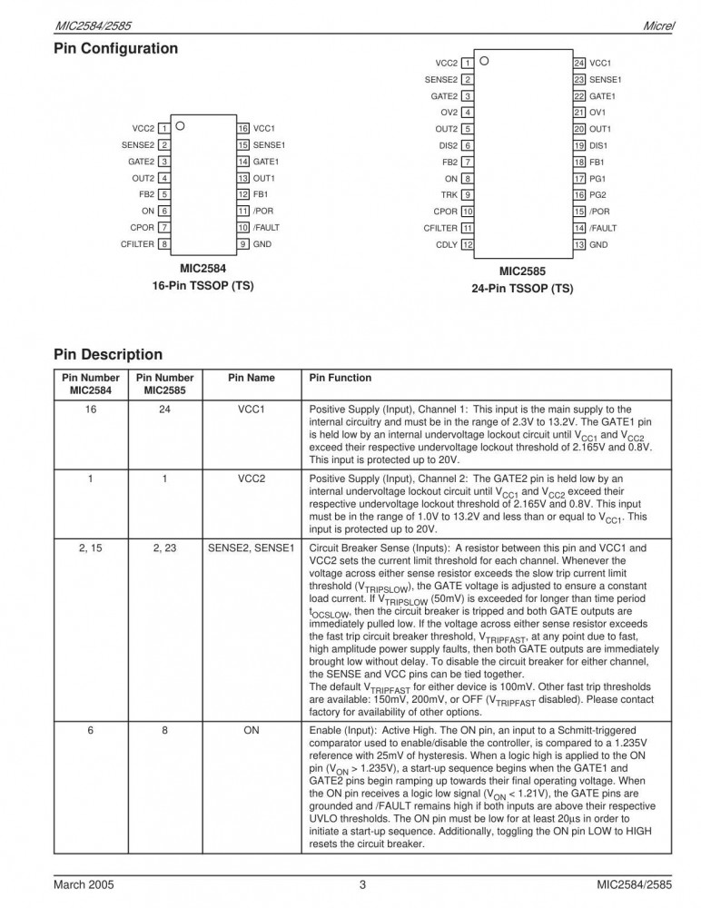 MIC2585 datasheet page 3