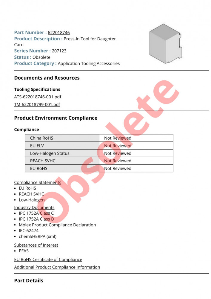 Documentation image 1 for Molex 622018746