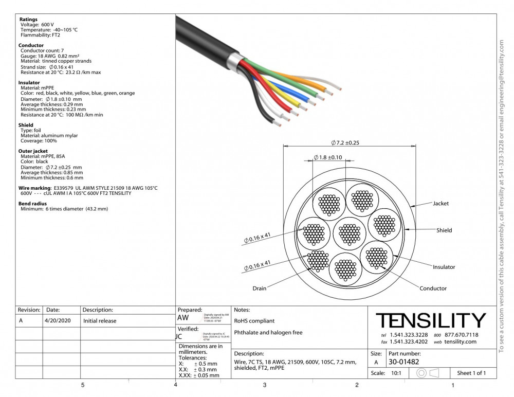 Tensility International 30-01482 product drawing