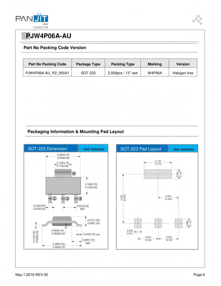 PJW4P06A-AU datasheet page 6