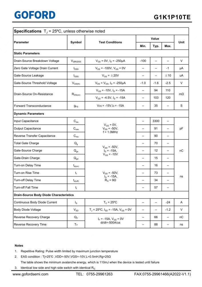 G1K1P10TE datasheet page 2