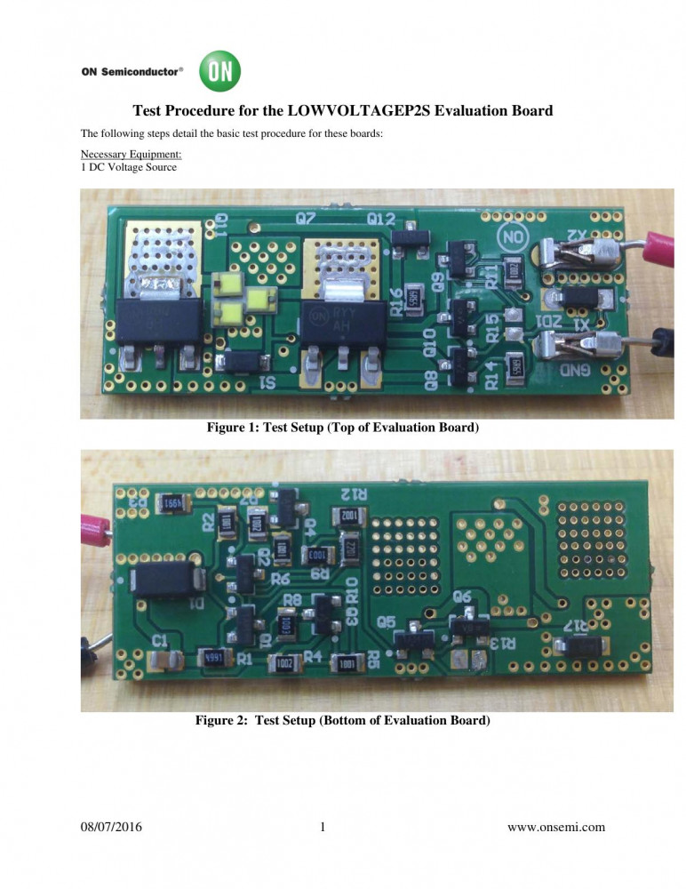 LOWVOLTAGEP2SGEVB evaluation board test procedure page 1