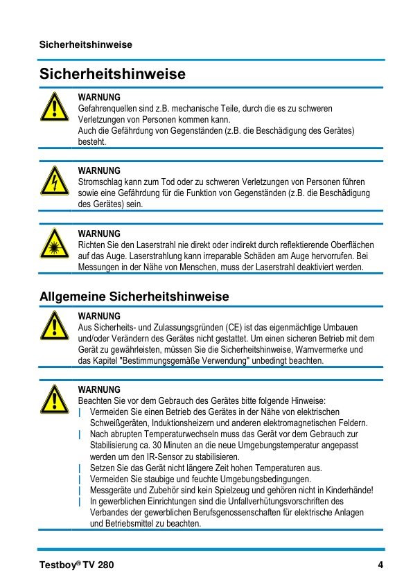 TESTBOY TV 280 document preview, page 4