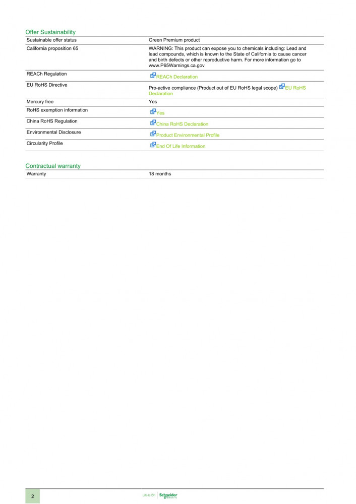 XB2BN411 technical documentation page 2