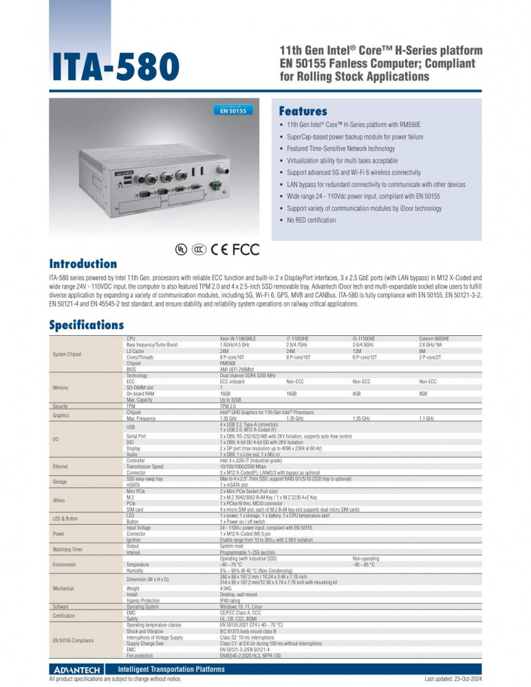 ITA-580 technical document page 1