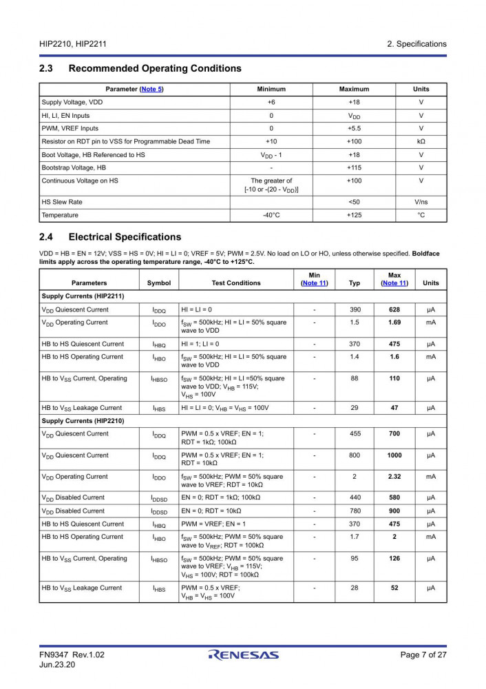 HIP2211 technical document page 7