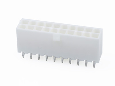 Mini-Fit Jr. Vertical Header, 4.20mm Pitch, Dual Row, 20 Circuits, without Snap-in Plastic Peg PCB Lock, Gold, Natural for sale
