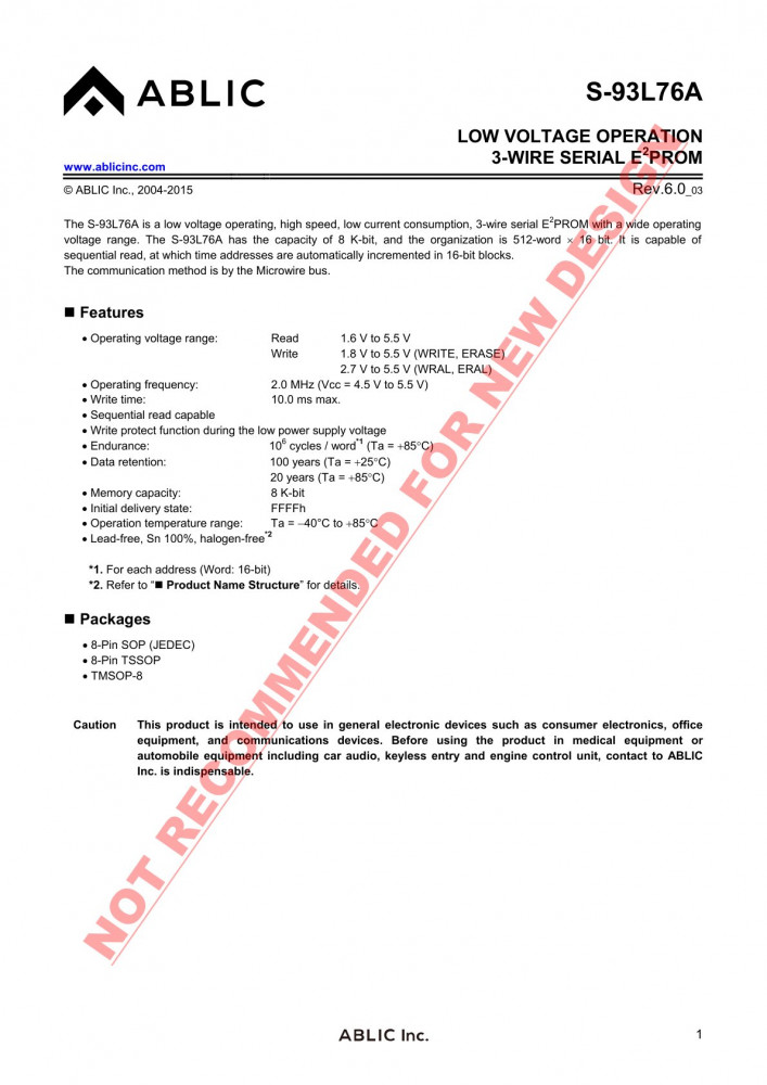 S-93L76A datasheet page 1