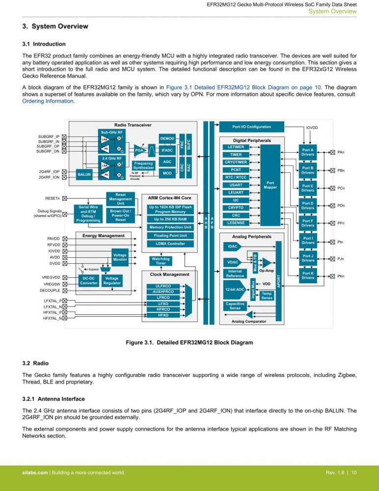 EFR32MG12 datasheet preview page 10