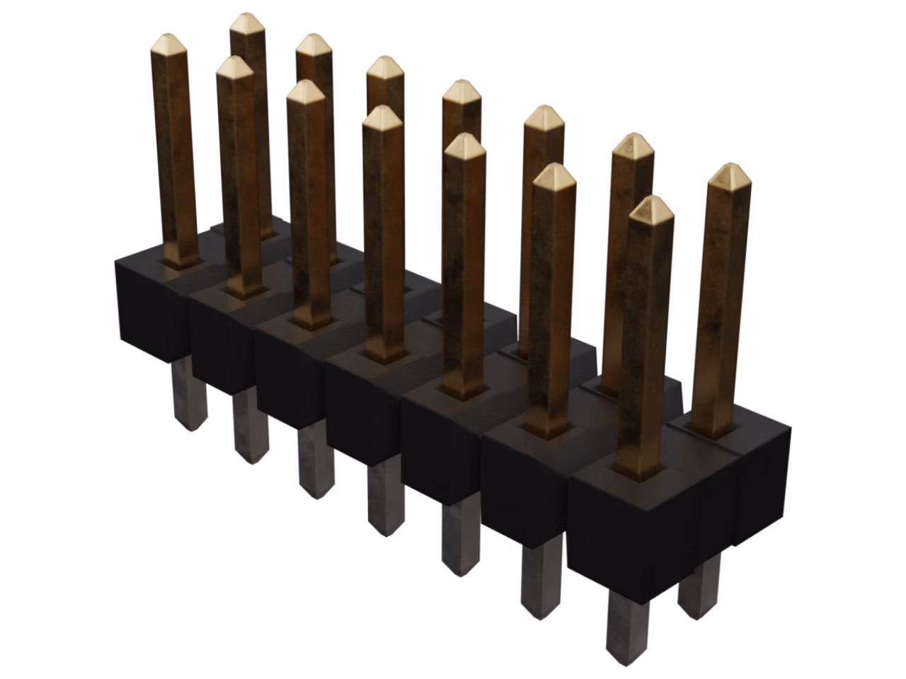 C-Grid Header, 2.54mm Pitch, Through Hole, Dual Row, Vertical, 14 Circuits, 0.75µm Gold (Au) Plating, Tray Packaging, Lead-Free for sale