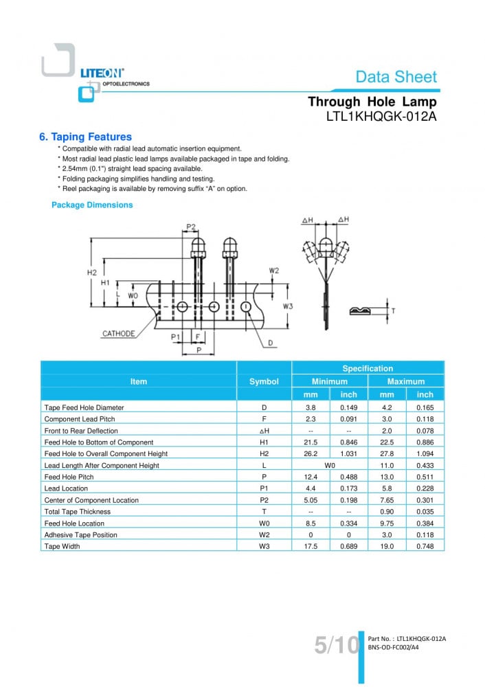 LTL1KHQGK-012A datasheet page 6