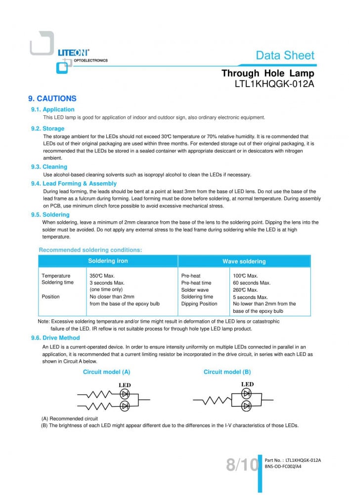 LTL1KHQGK-012A datasheet page 9