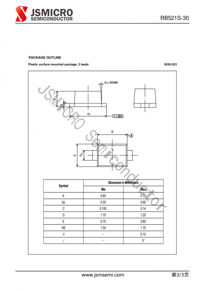 RB521S-30 datasheet page 3